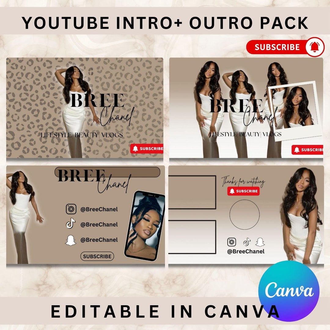 Fall Youtube Intro & Outro Templates: Editable Canva Designs (digital ...