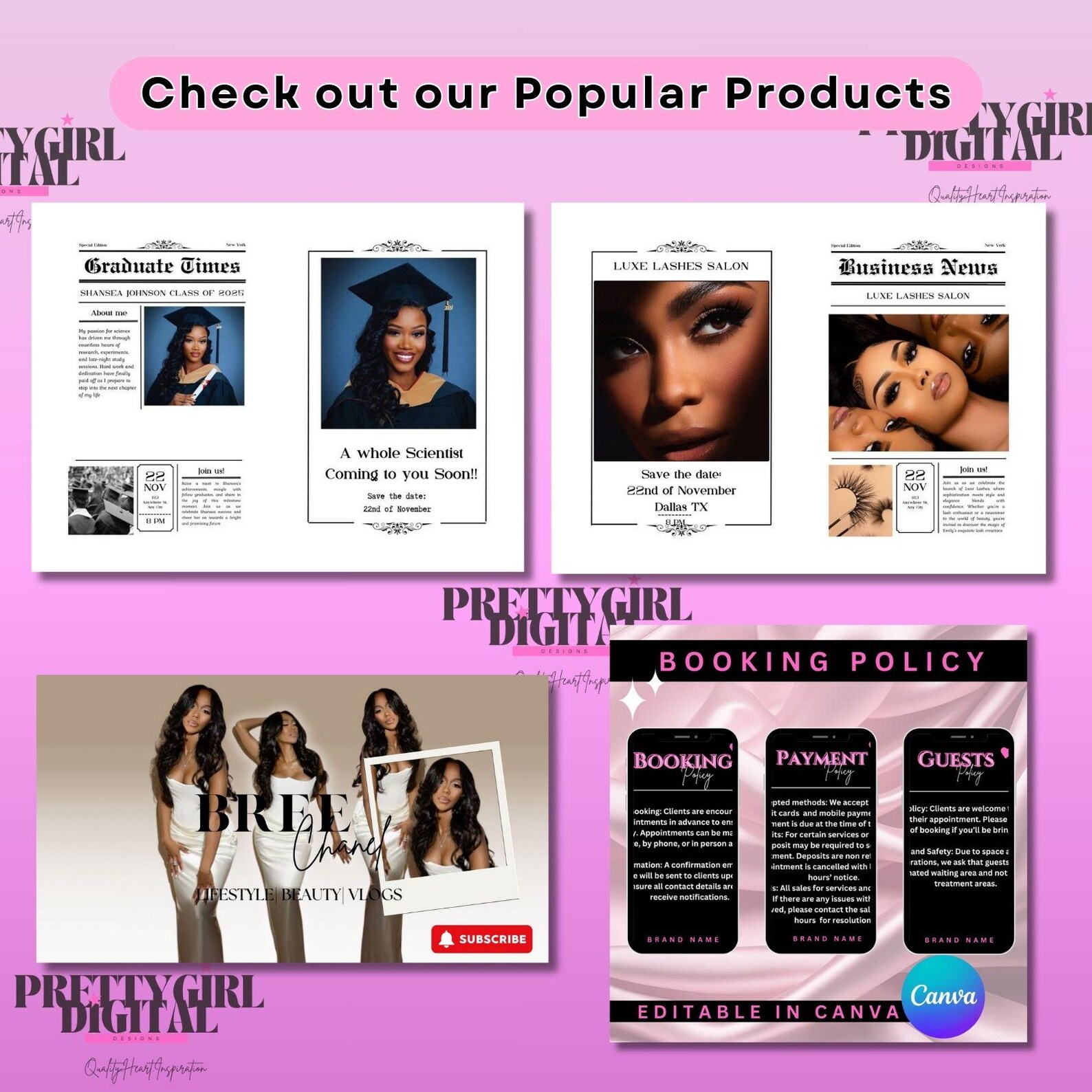 Beauty Business Newspaper Template: Editable Grand Opening Celebration ...