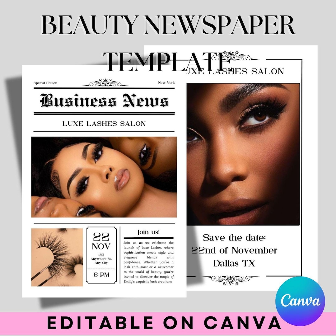 DIY 2x Business Newspaper Templates, New Business Announcement ...