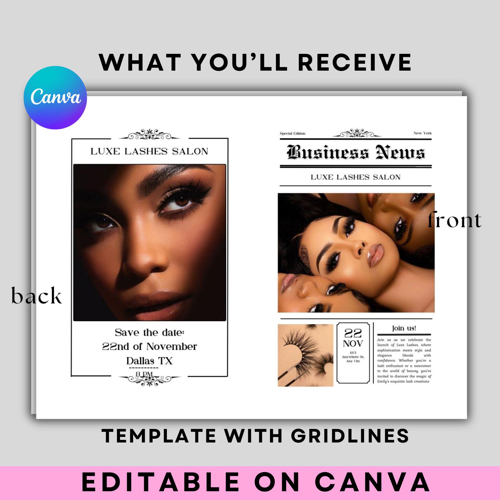 Beauty Business Newspaper Template: Editable Grand Opening Celebration ...