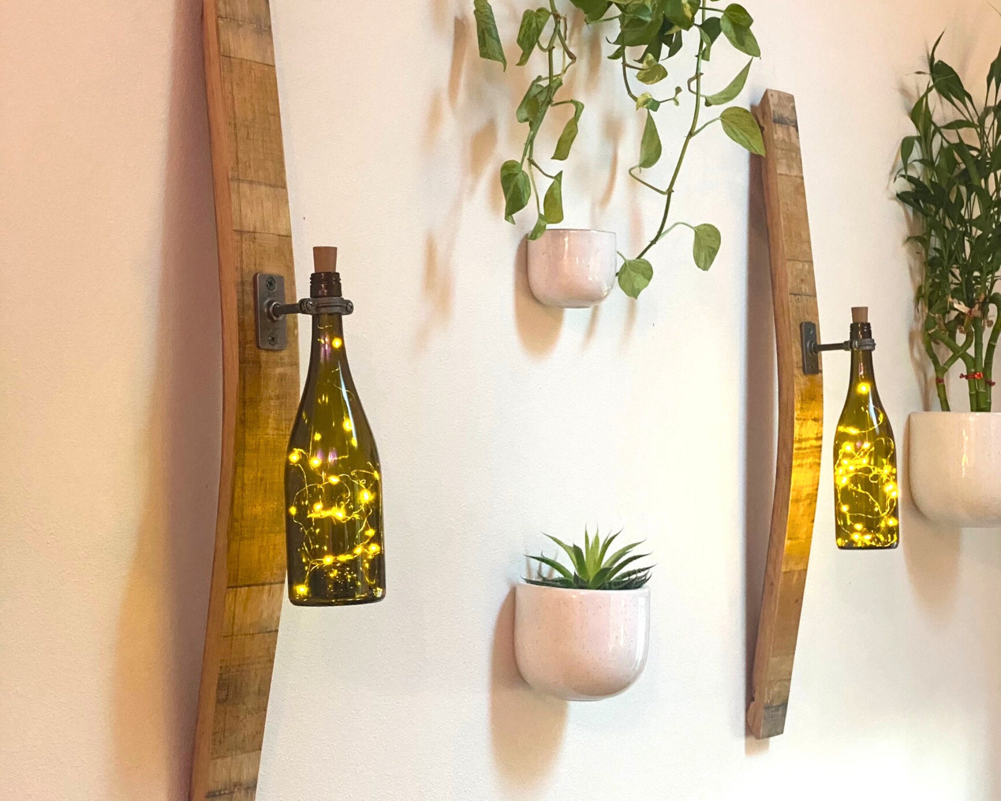 Rustic Reversable Wine Barrel Stave Wall Vase / Wall Sconce ...