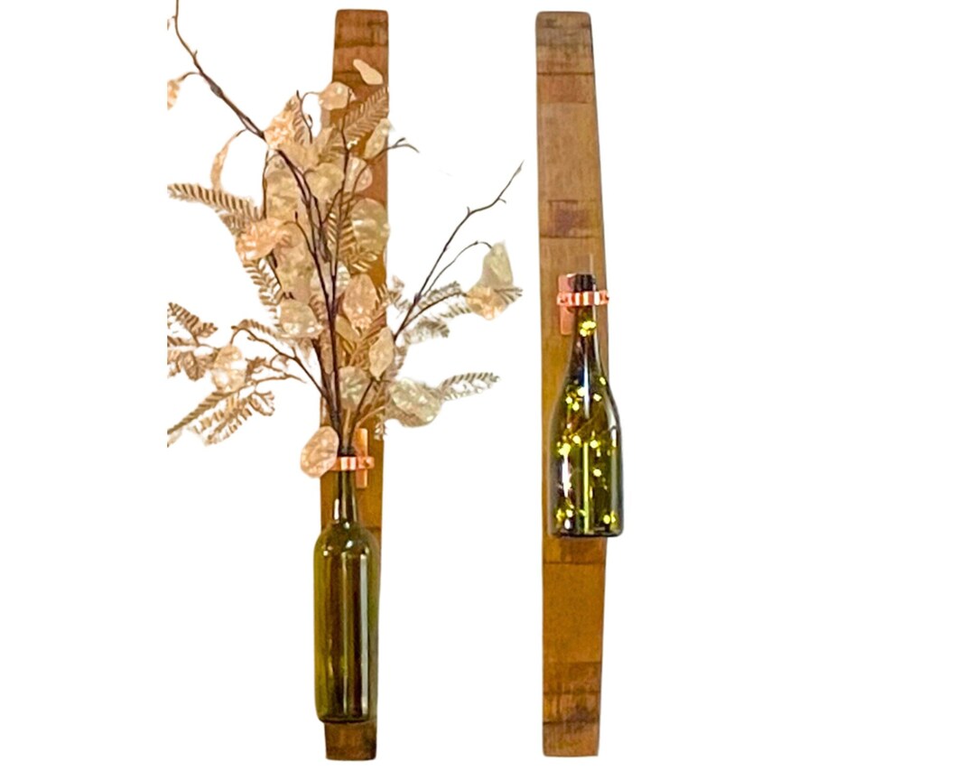 Rustic Reversable Wine Barrel Stave Wall Vase / Wall Sconce ...