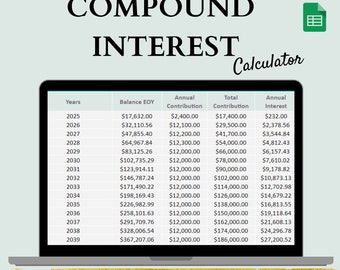Compound Interest Calculator - Etsy
