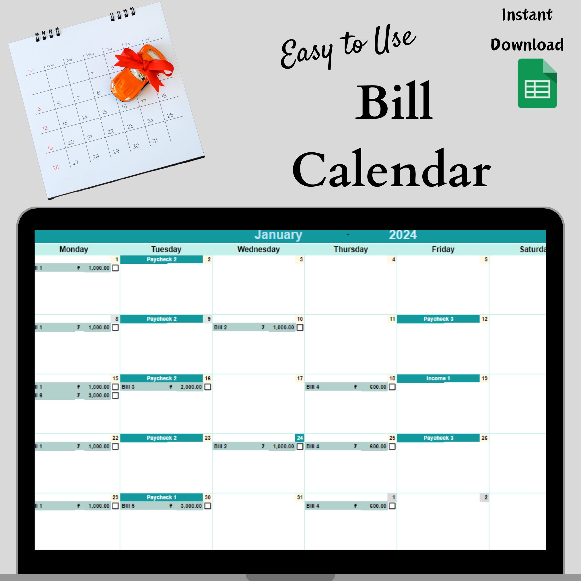 The Ultimate Bill Calendar Organizer - Etsy