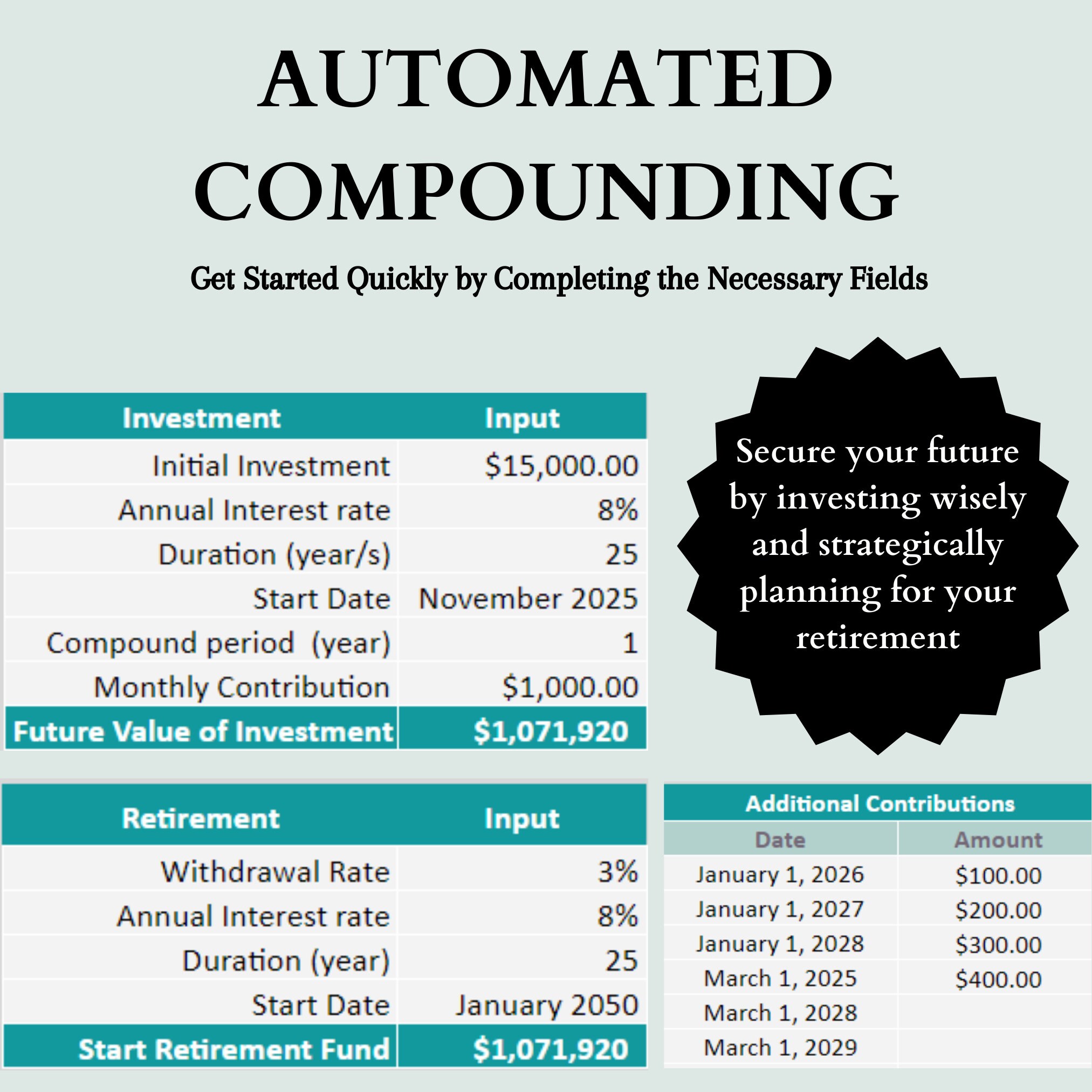 Compound Interest Calculator - Etsy
