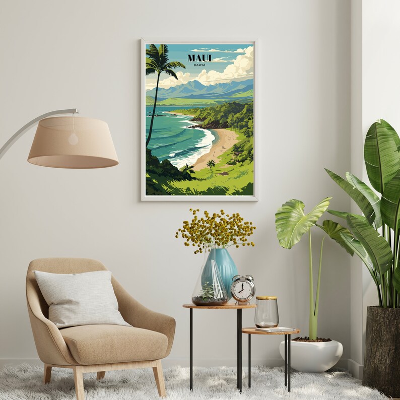 Maui Travel Print Wall Art Maui Wall Hanging Home Décor Maui Gift Art ...