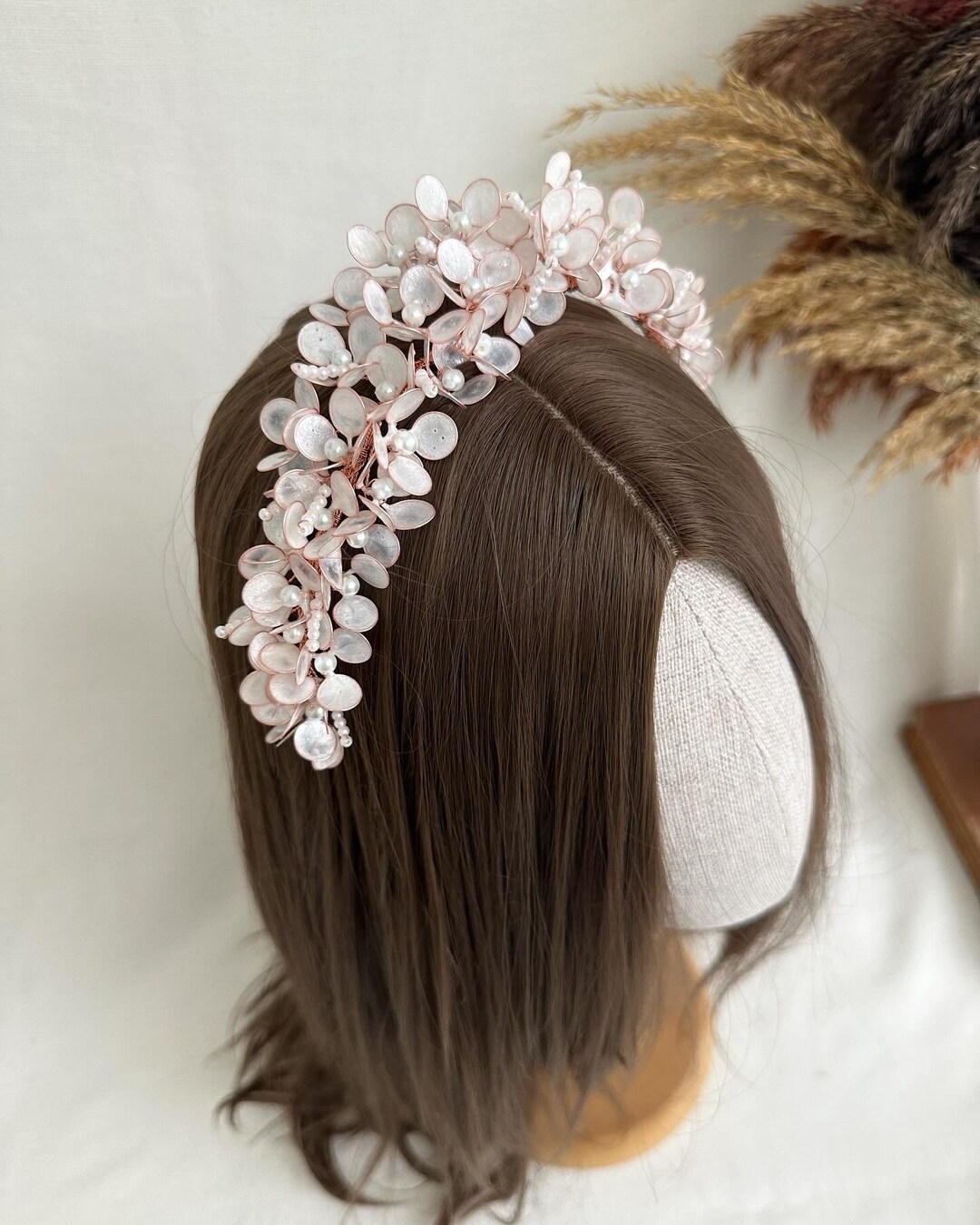 Rose Floral Bridal Headpiece, Blossom Headband, Rose Flower Pearl ...