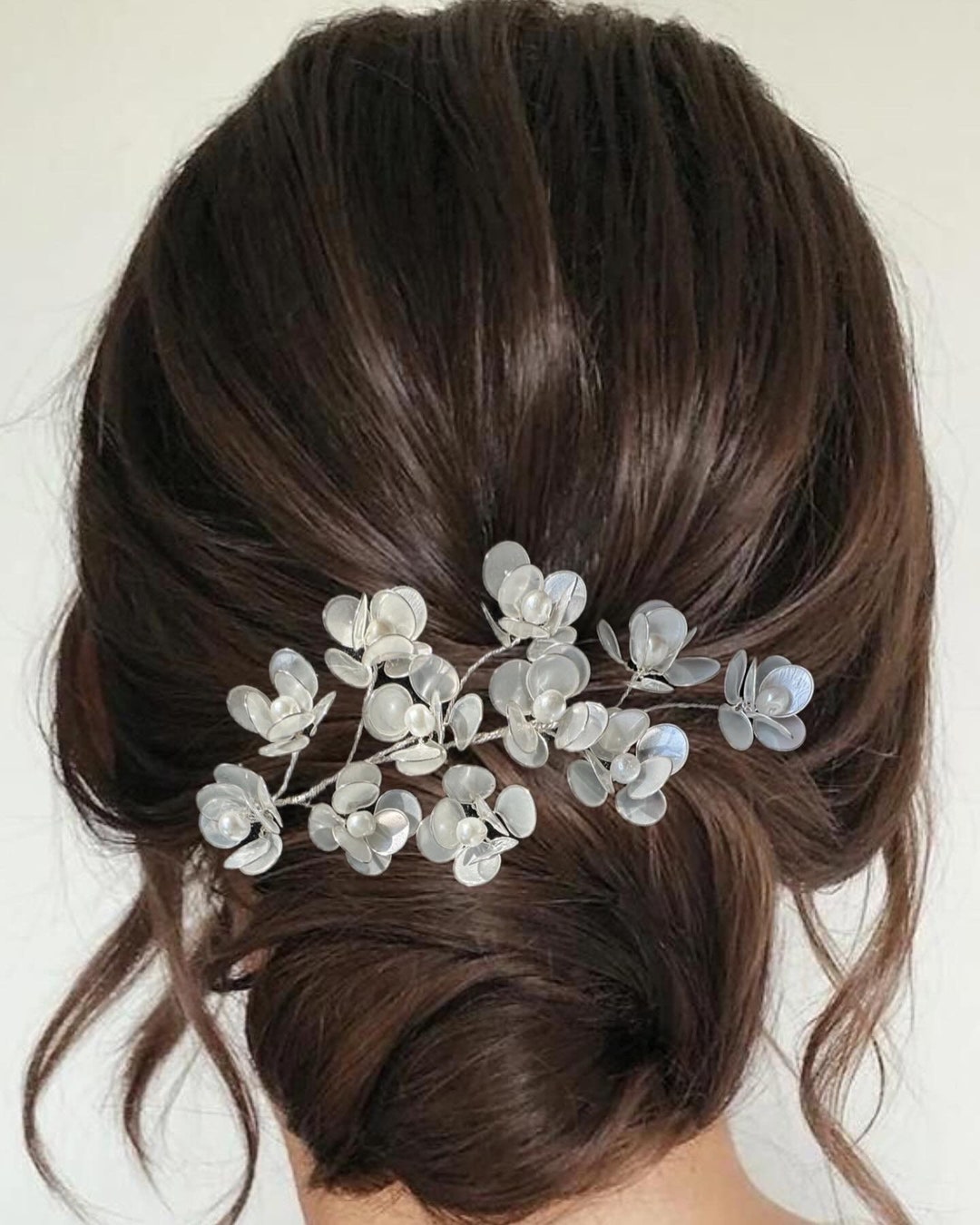 Floral Bridal Hairpin, Blossom Side Headpiece, Bride Floral Accessories ...