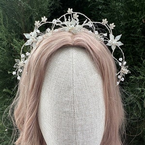 FLORAL TIARA | Flower Bridal Tiara, Flower Tiara, Wedding Flower ...