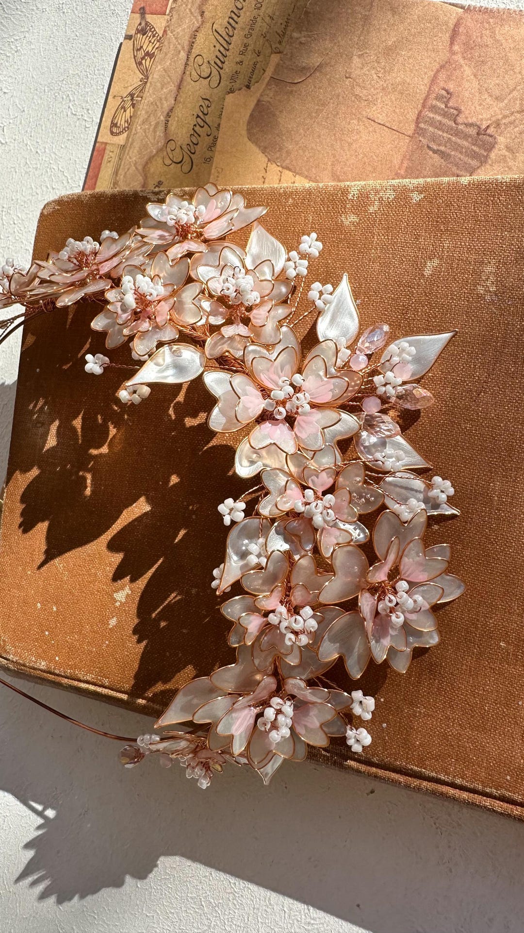 SAKURA (pink Tiara) | Sakura Bridal High Tiara, Cherry Flower Crown ...