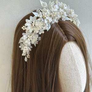 Floral Bridal Headpiece, Sakura Flower Headband, Floral Tiara, Floral ...