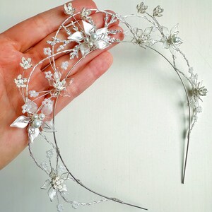 FLORAL TIARA | Flower Bridal Tiara, Flower Tiara, Wedding Flower ...