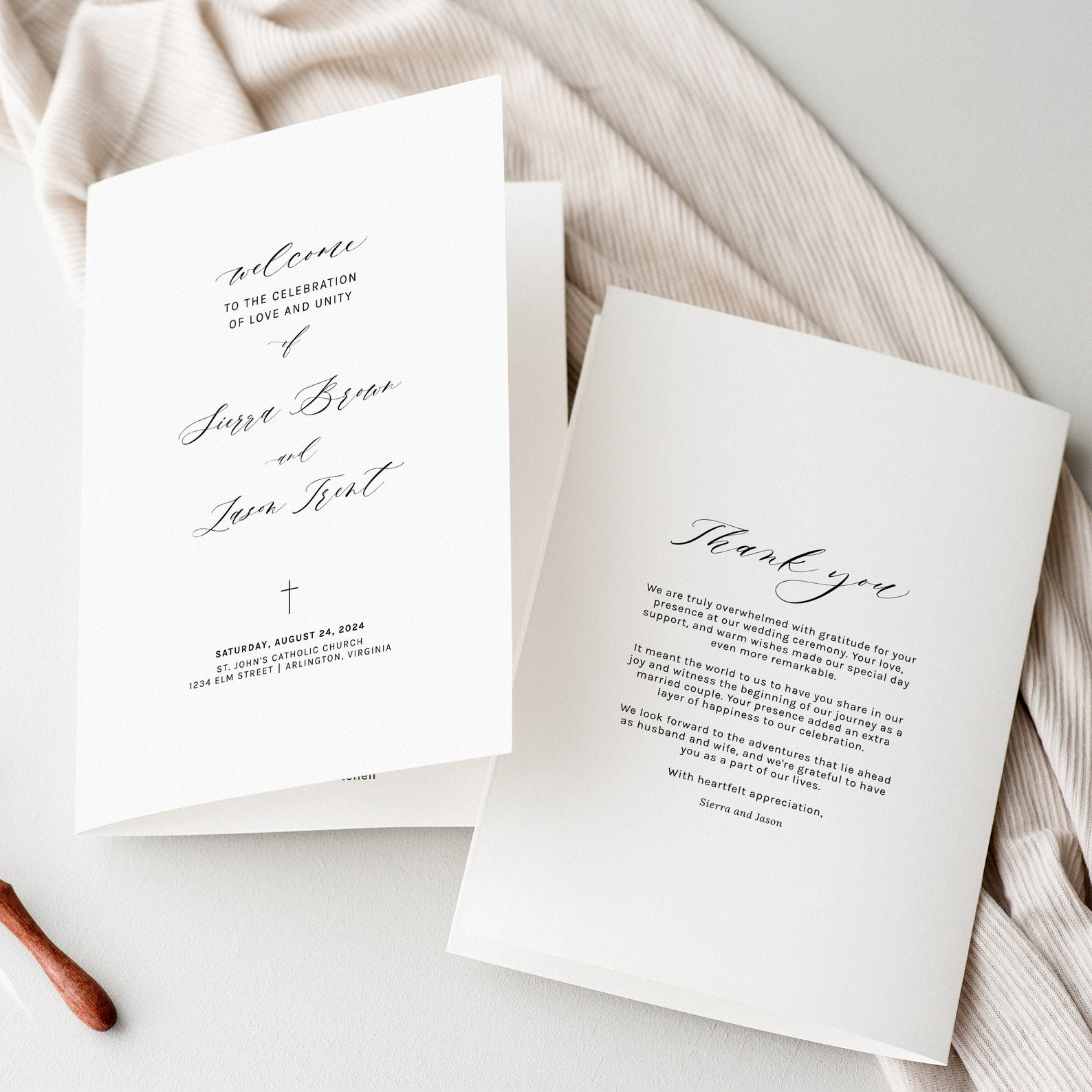 Catholic Wedding Program Template, Order of Service, Ceremony Program ...