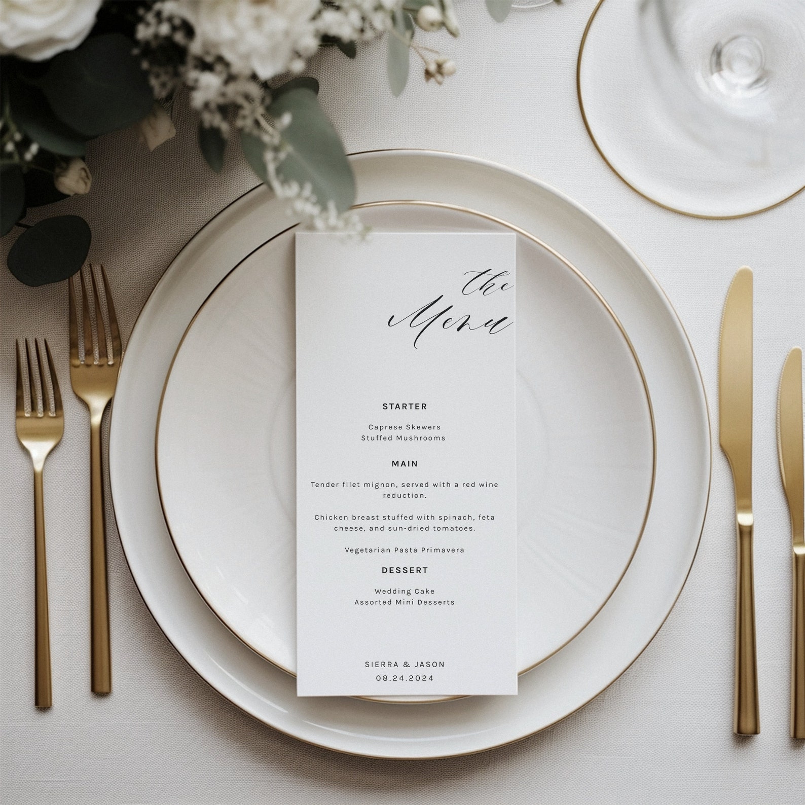 Wedding Menu Template, Wedding Menu Card, Printable Menu Card ...