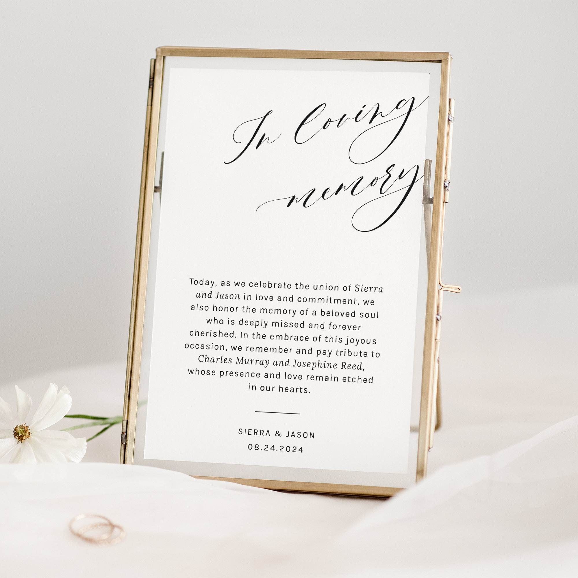 In Loving Memory Wedding Sign, Memorial Wedding Sign, Wedding Memorial ...