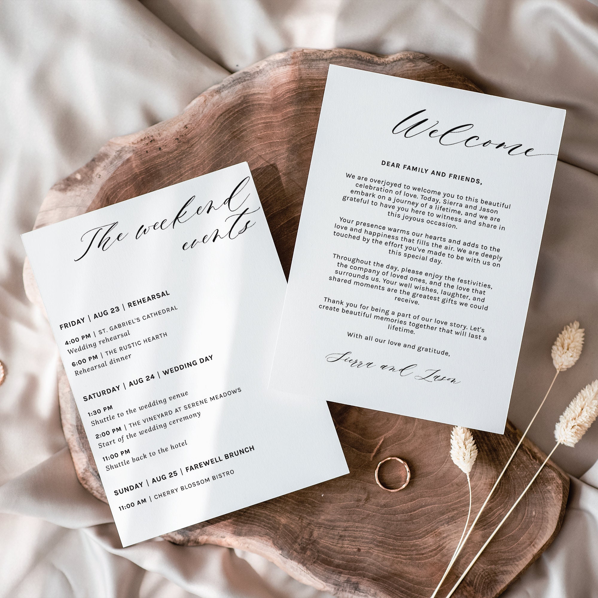 Wedding Itinerary Template, Wedding Weekend Schedule, Weekend Timeline ...