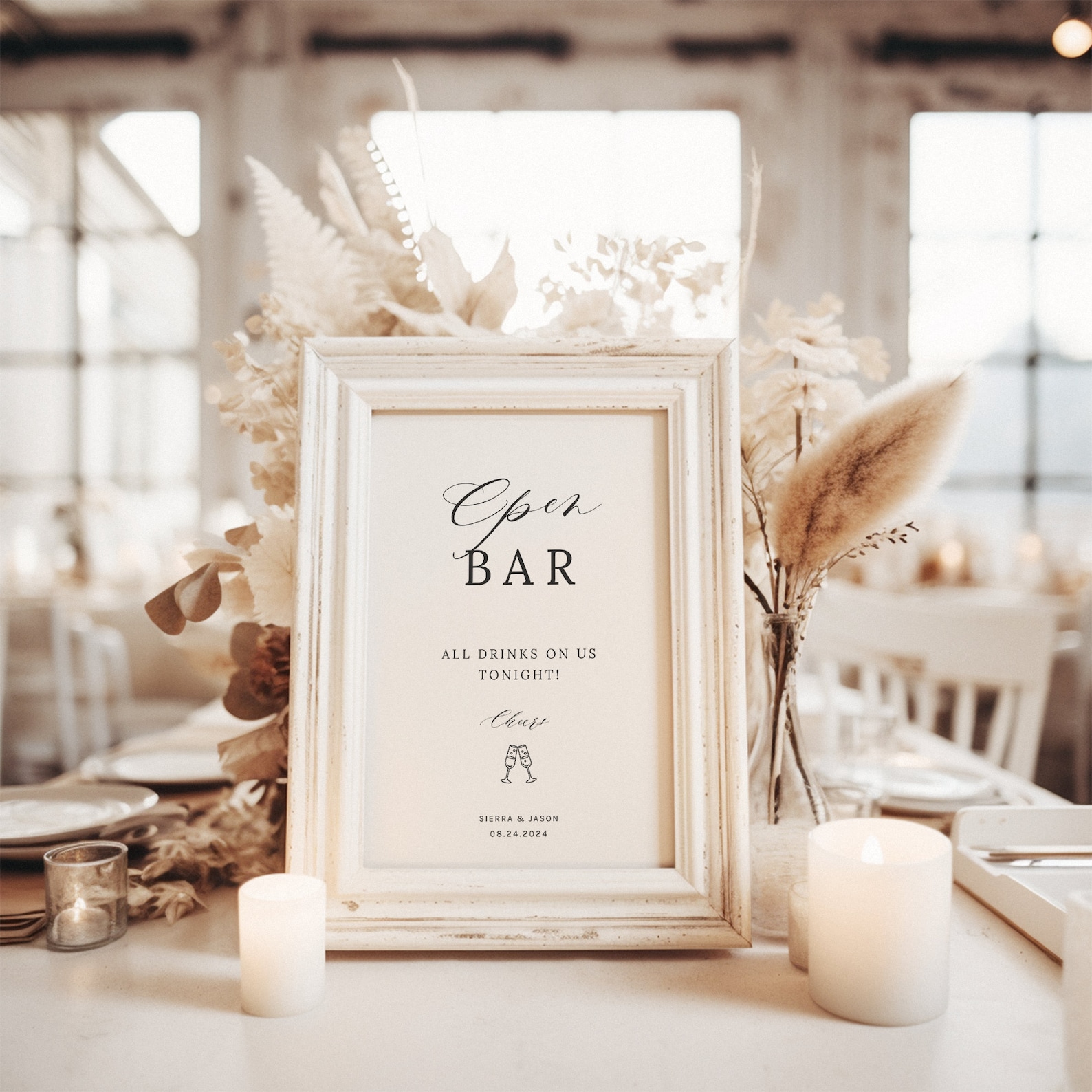 Open Bar Wedding Sign, Wedding Bar Sign, Wedding Drinks Sign, Open Bar ...