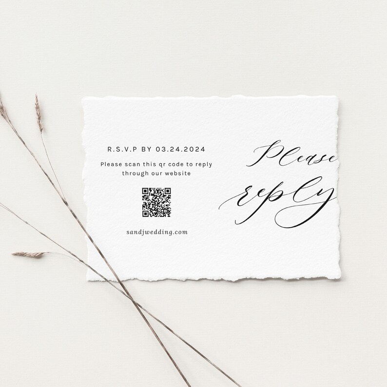 Rsvp Card Template, Wedding Rsvp Card With Qr Code, Editable Rsvp Card ...