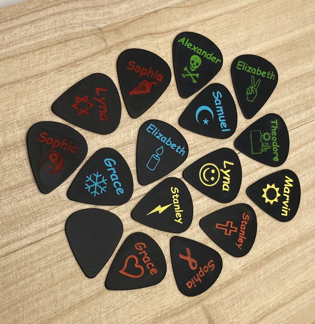 Guitar Picks Three for 5.00, Custom Laser Engraving, Guitar Picks ...