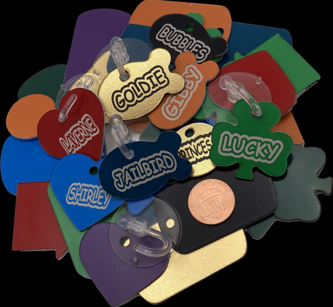 Aquarium Critters, Aquarium Pet ID Tags, Critter ID, ID Tags, Name Tag ...