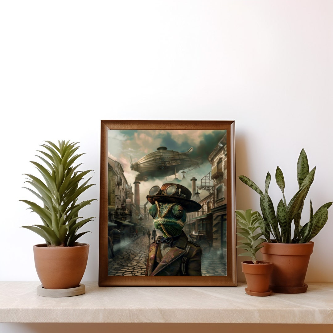 Steampunk Chameleon, Steampunk Wall Hanging, Steampunk Art Prints ...