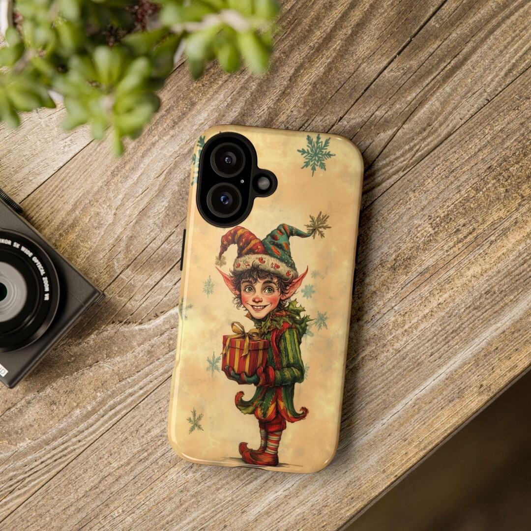 Vintage Elf Phone Case, Christmas Elf Cellphone Case, iPhone Google and ...