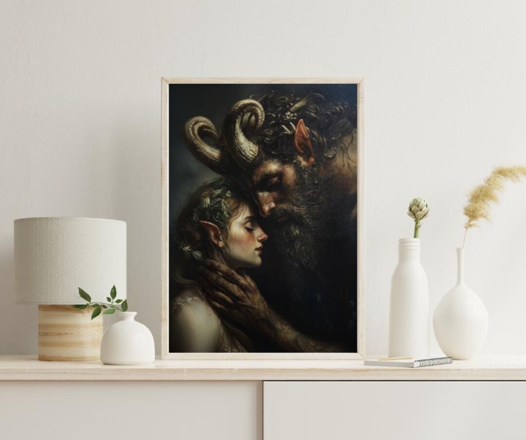 Satyr & Nymph Neoclassical Style Print, Mythical Creature Art, 1800 ...