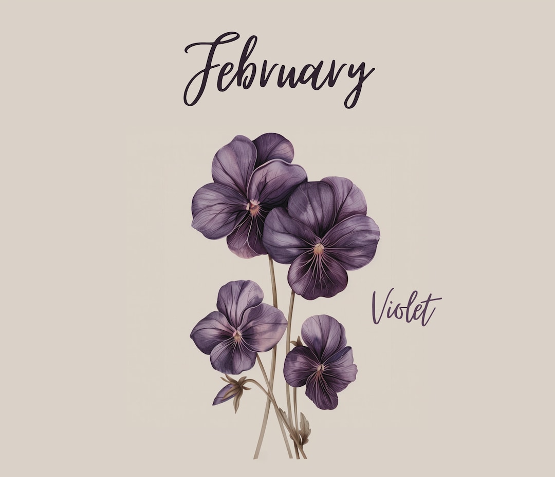 February Birth Flower Print, Digital Download Birth Flower Image for ...