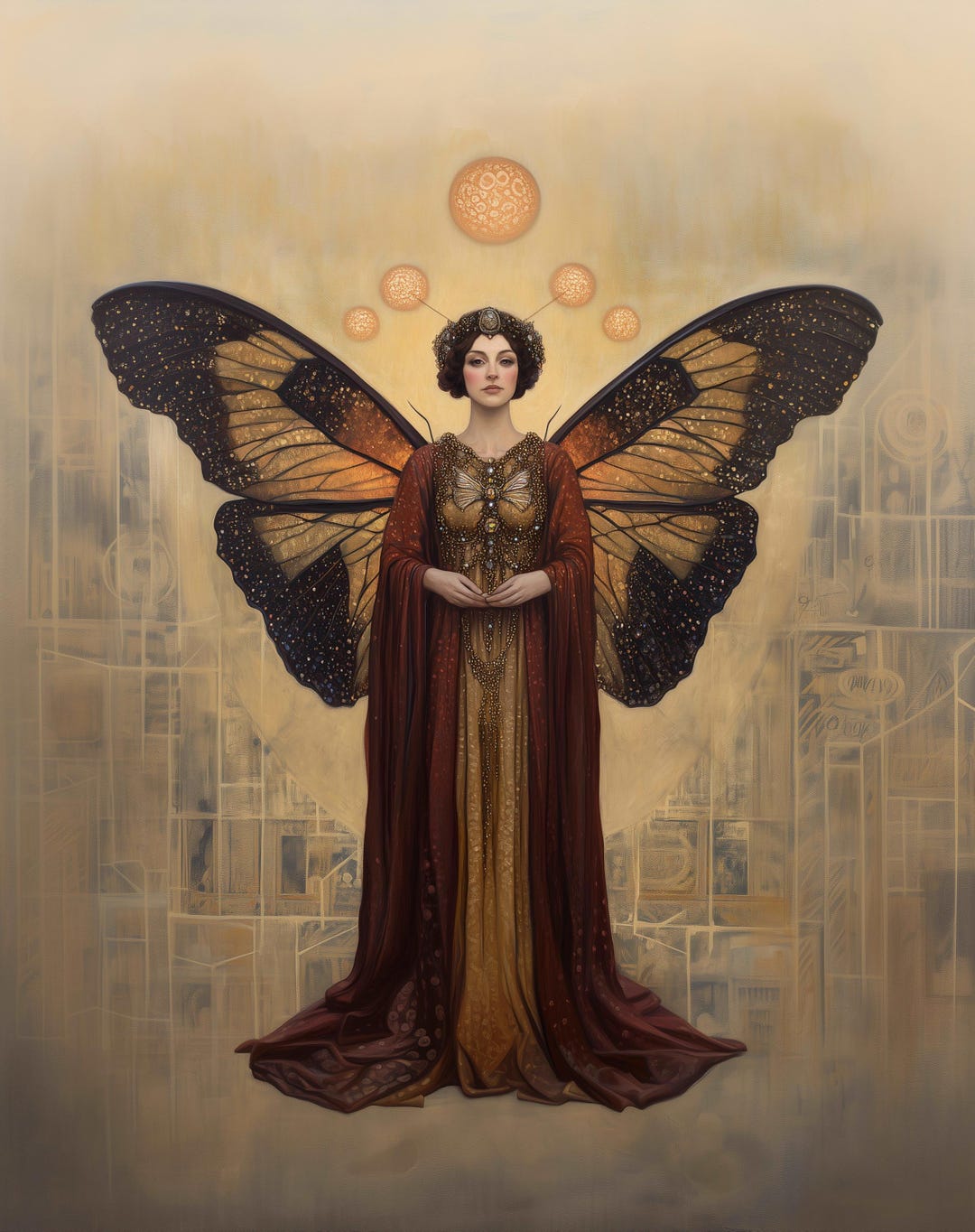 Celestial Butterfly Goddess, Canvas Print of Ethereal Goddess ...