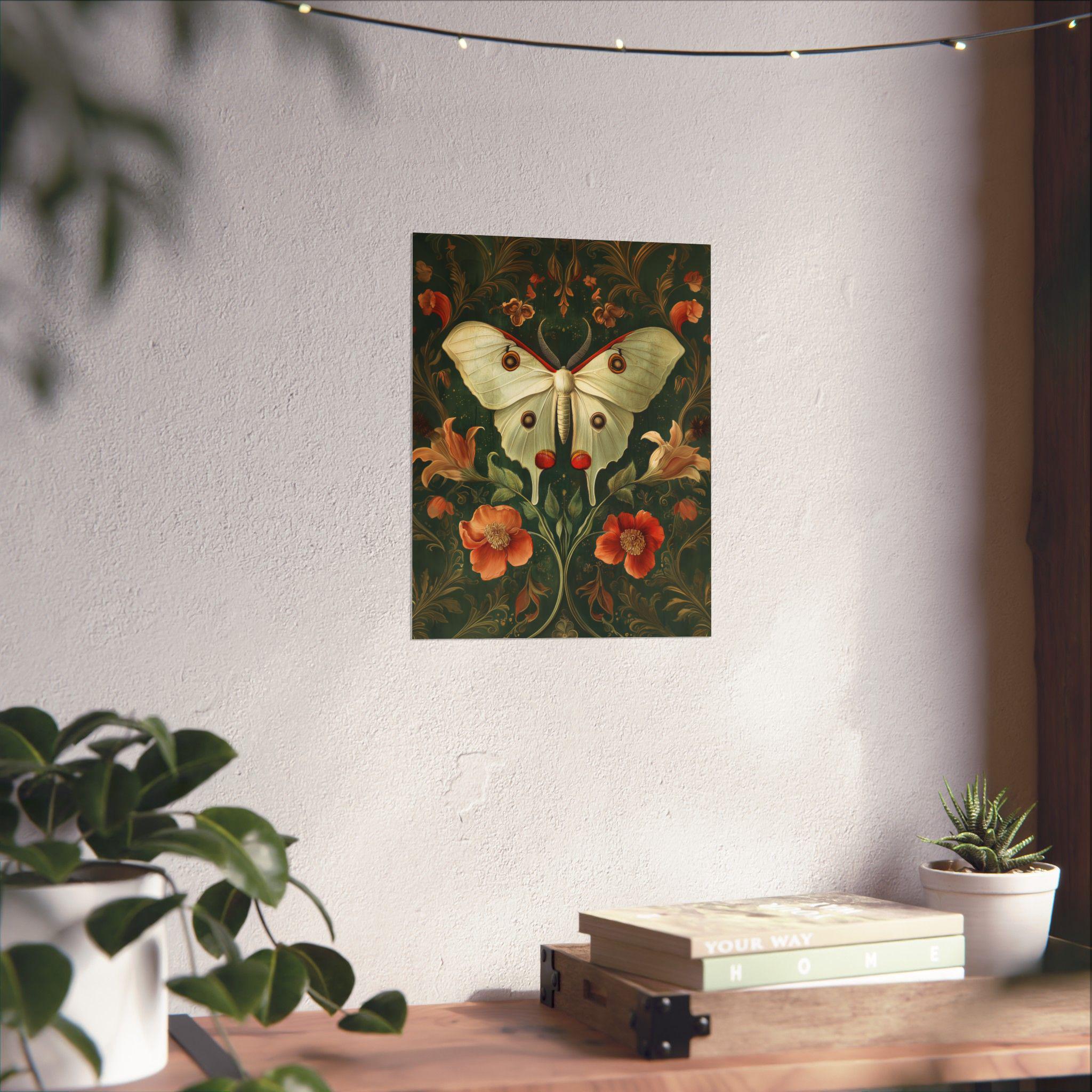 Luna Moth Wall Art, Vintage Luna Moth Print for Walls, Victorian Style ...