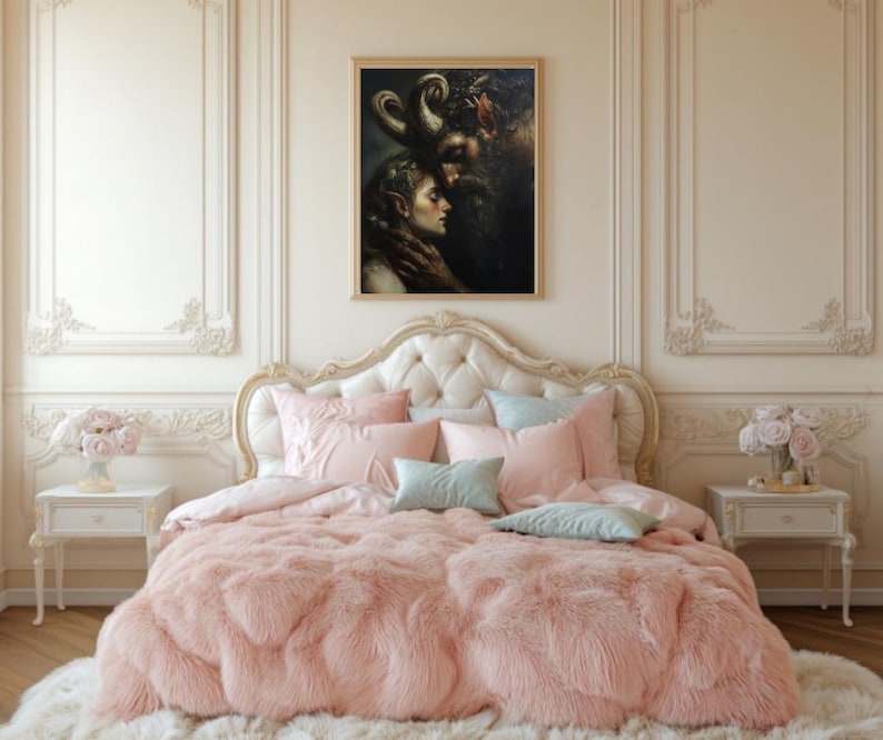 Satyr & Nymph Neoclassical Style Print, Mythical Creature Art, 1800 ...