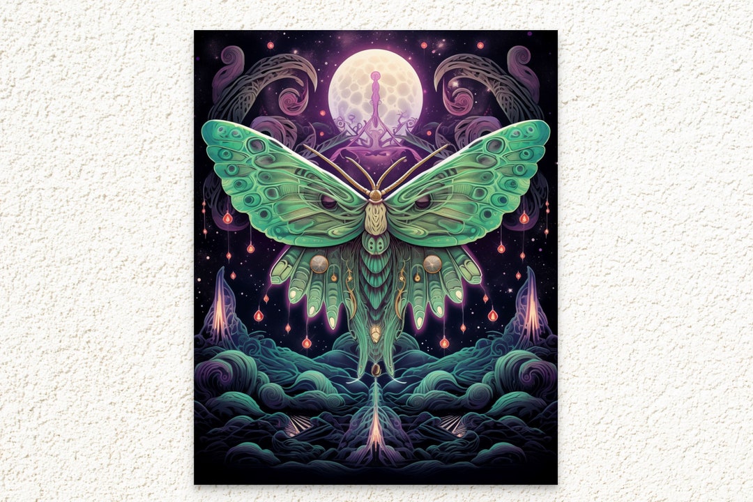 Moth Wall Art, Gothic Moth Print for Walls, 10x8 Inch Print, Moth ...