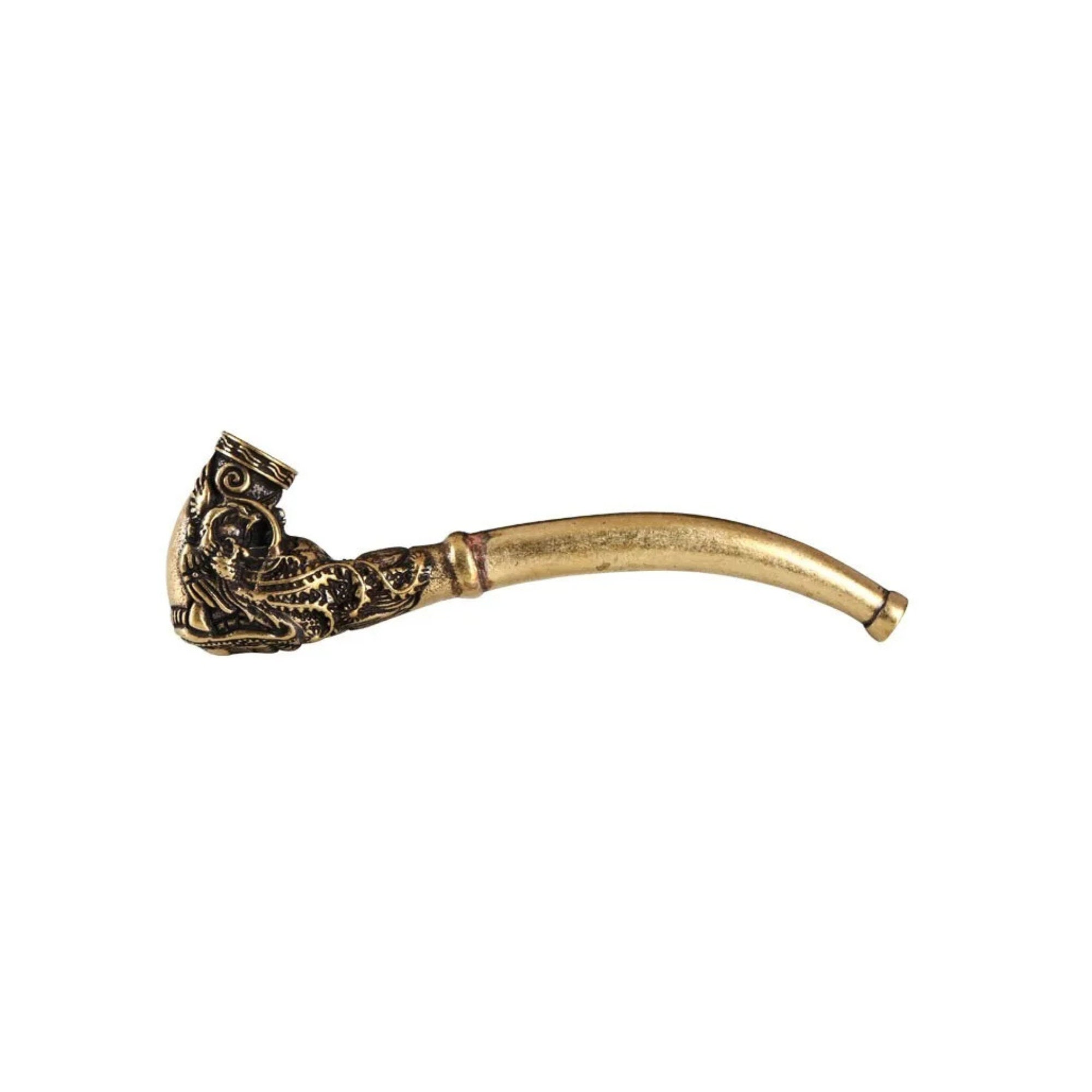 Vintage Dragon Metal Brass Smoking Pipe Unique Cigarette Holder Cigar ...
