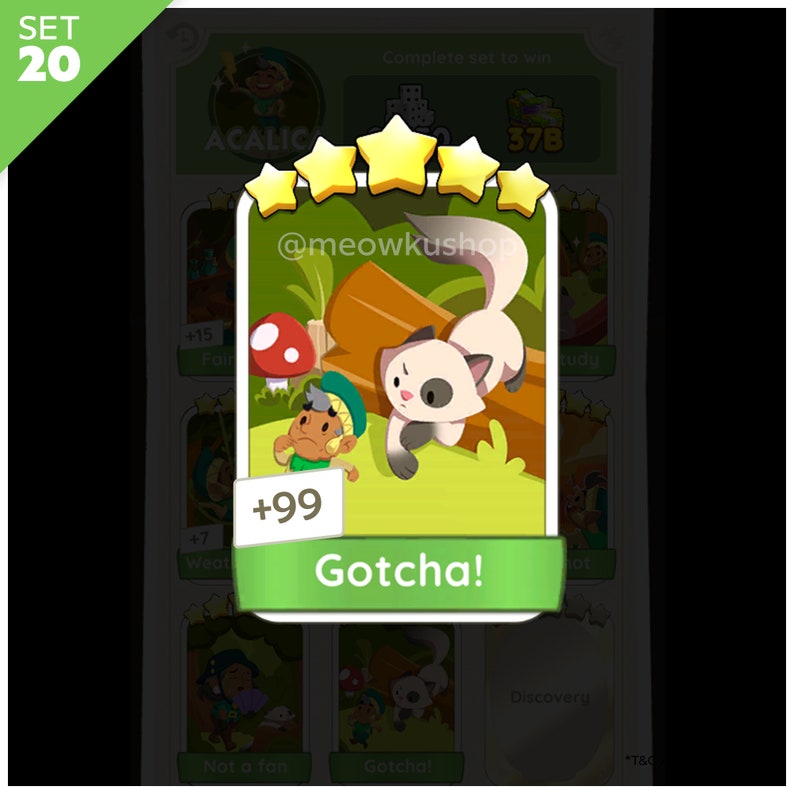 Monopoly Go Card gotcha 5 STAR / SET 20 - Etsy