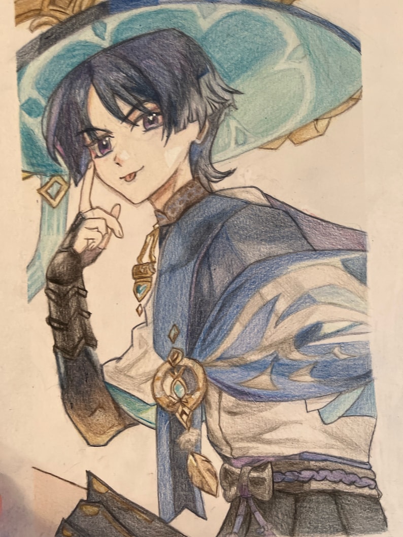 Drawing Wanderer Genshin Impact - Etsy