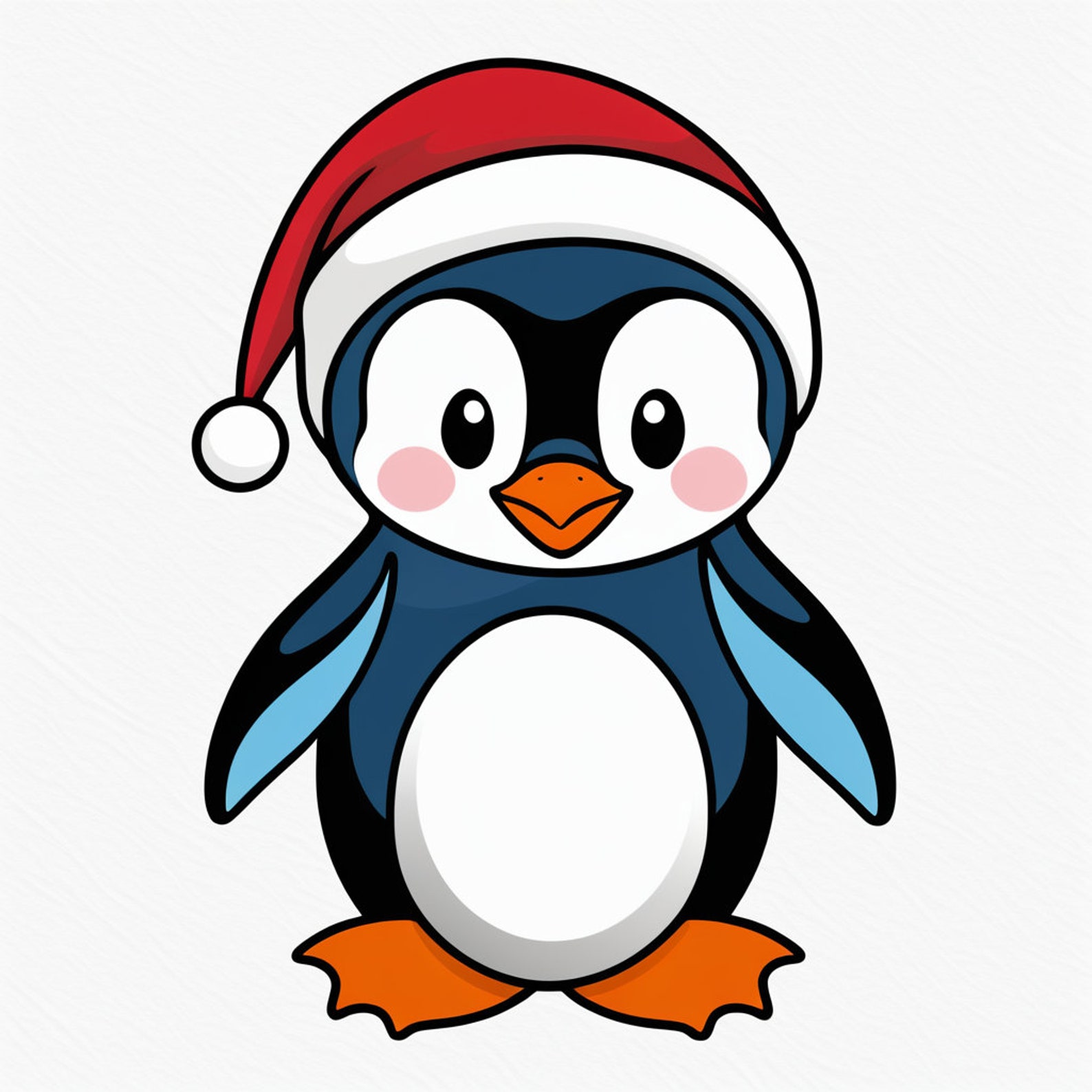 10 Christmas Penguins - Clip Art Set of Penguins, Holiday Penguins ...