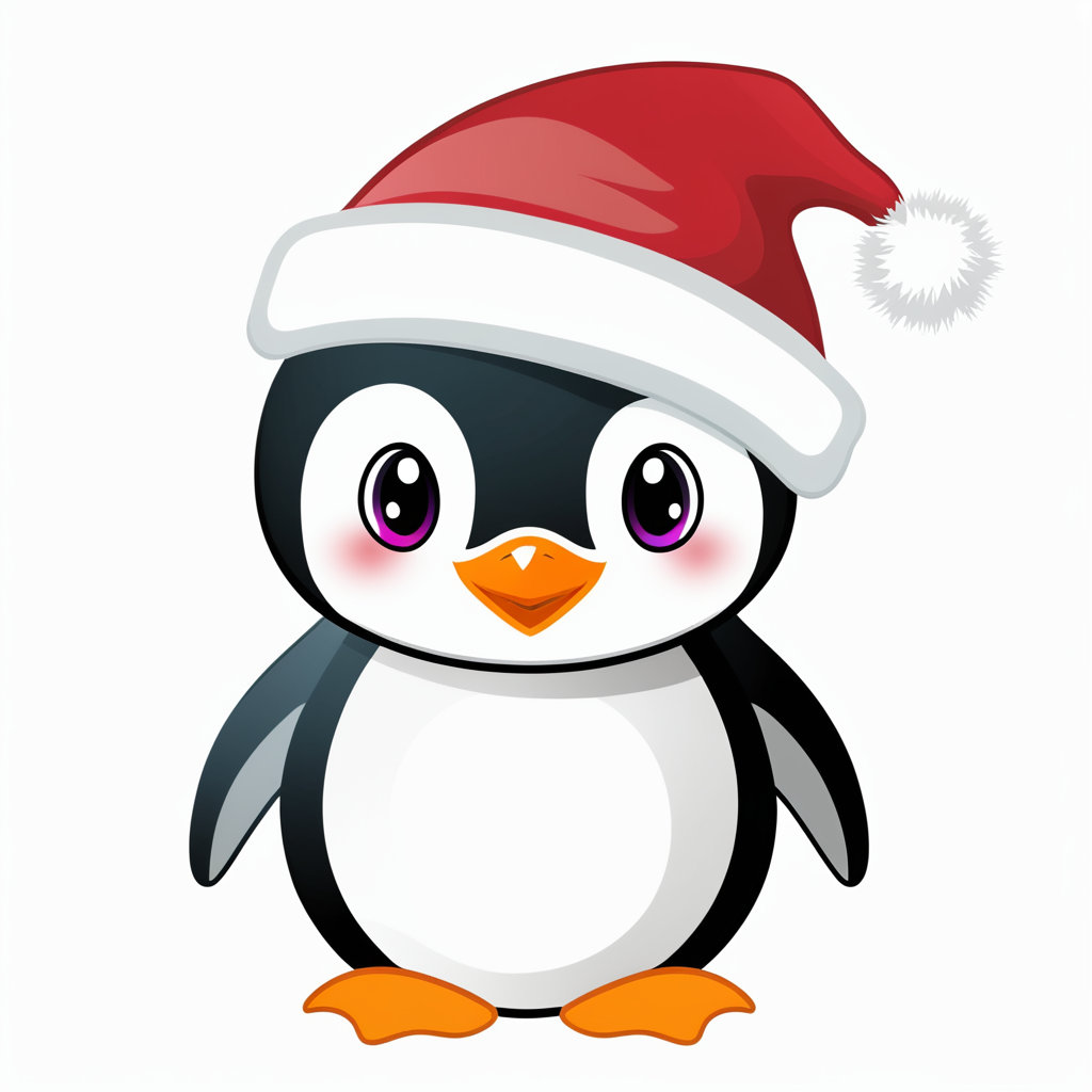 10 Christmas Penguins - Clip Art Set of Penguins, Holiday Penguins ...