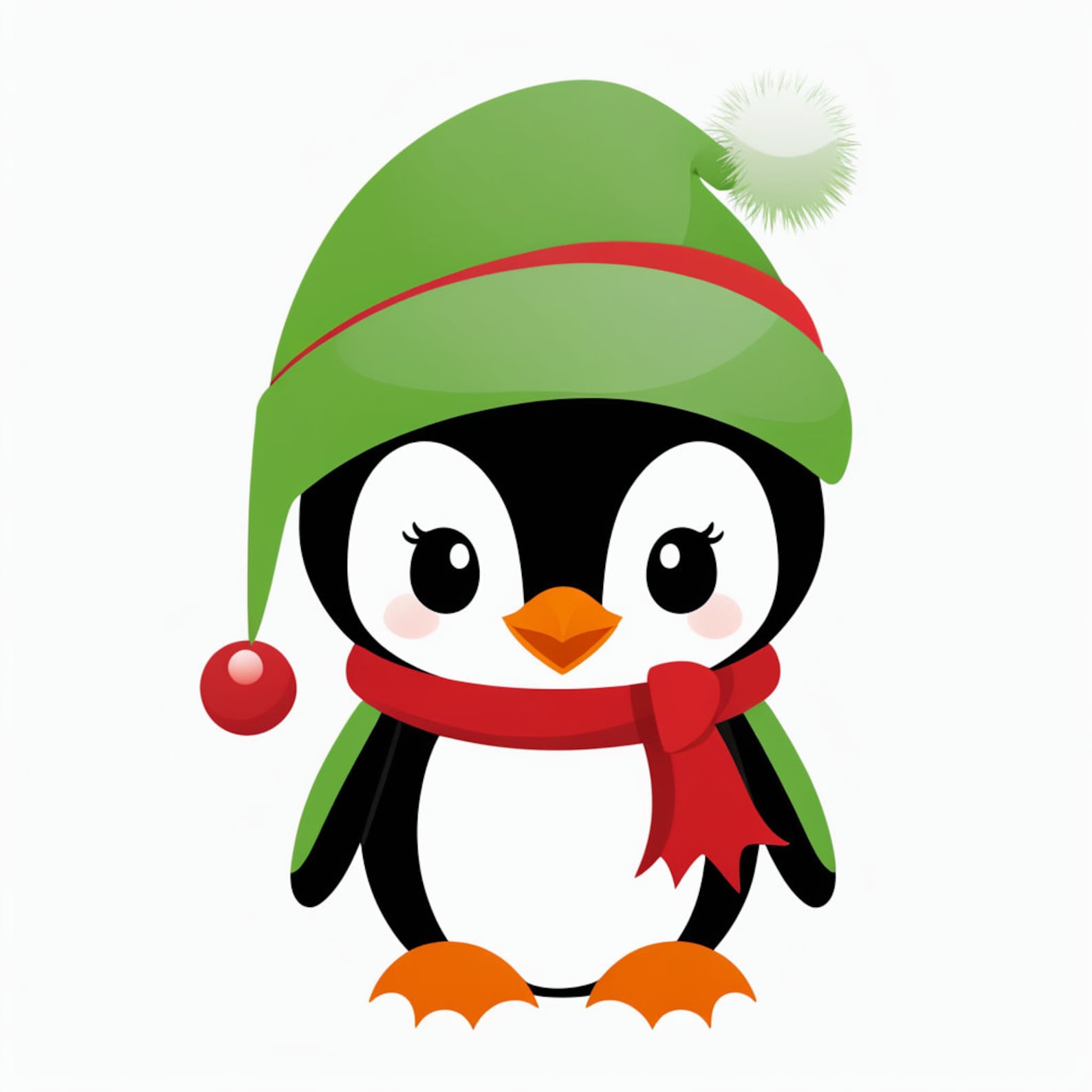 10 Christmas Penguins - Clip Art Set of Penguins, Holiday Penguins ...