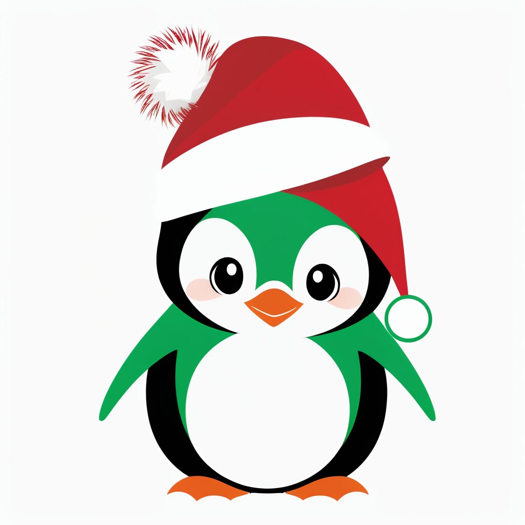 10 Christmas Penguins - Clip Art Set of Penguins, Holiday Penguins ...