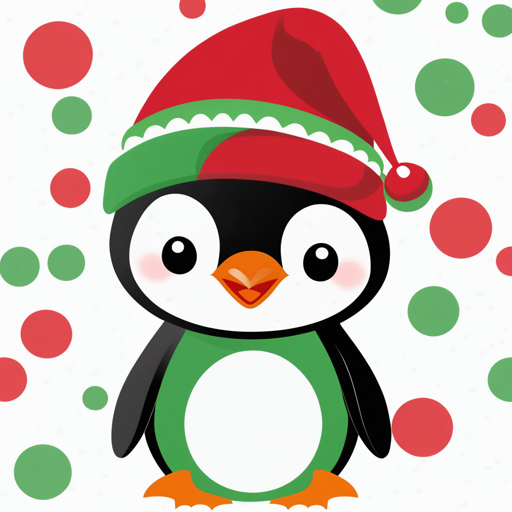 10 Christmas Penguins - Clip Art Set of Penguins, Holiday Penguins ...