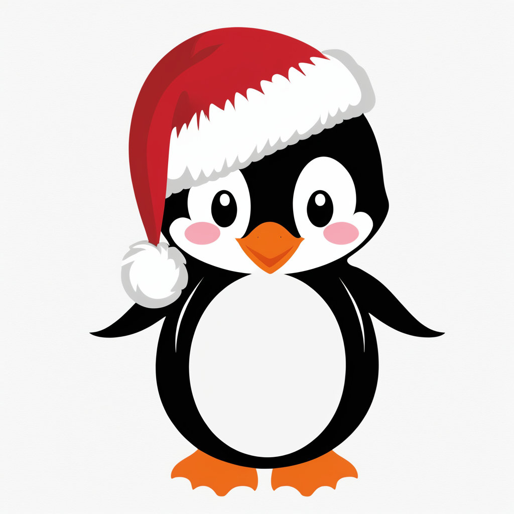 10 Christmas Penguins - Clip Art Set of Penguins, Holiday Penguins ...