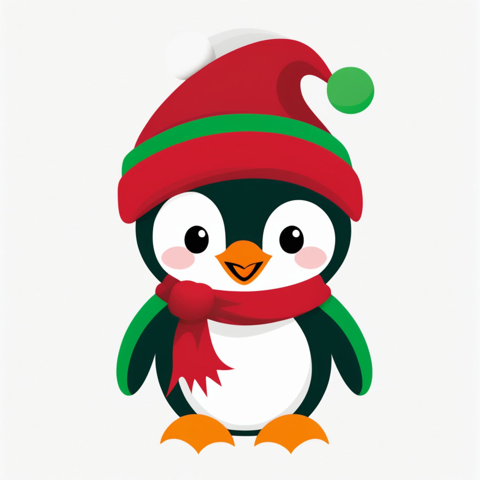 10 Christmas Penguins - Clip Art Set of Penguins, Holiday Penguins ...