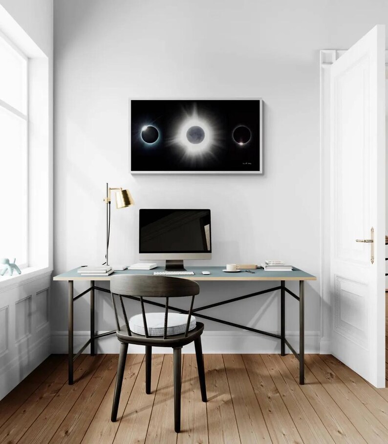 2024 Total Solar Eclipse Fine Art Print Panorama (earthshine) - Etsy