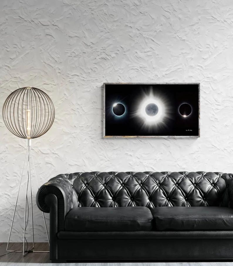 2024 Total Solar Eclipse Fine Art Print Panorama (earthshine) - Etsy