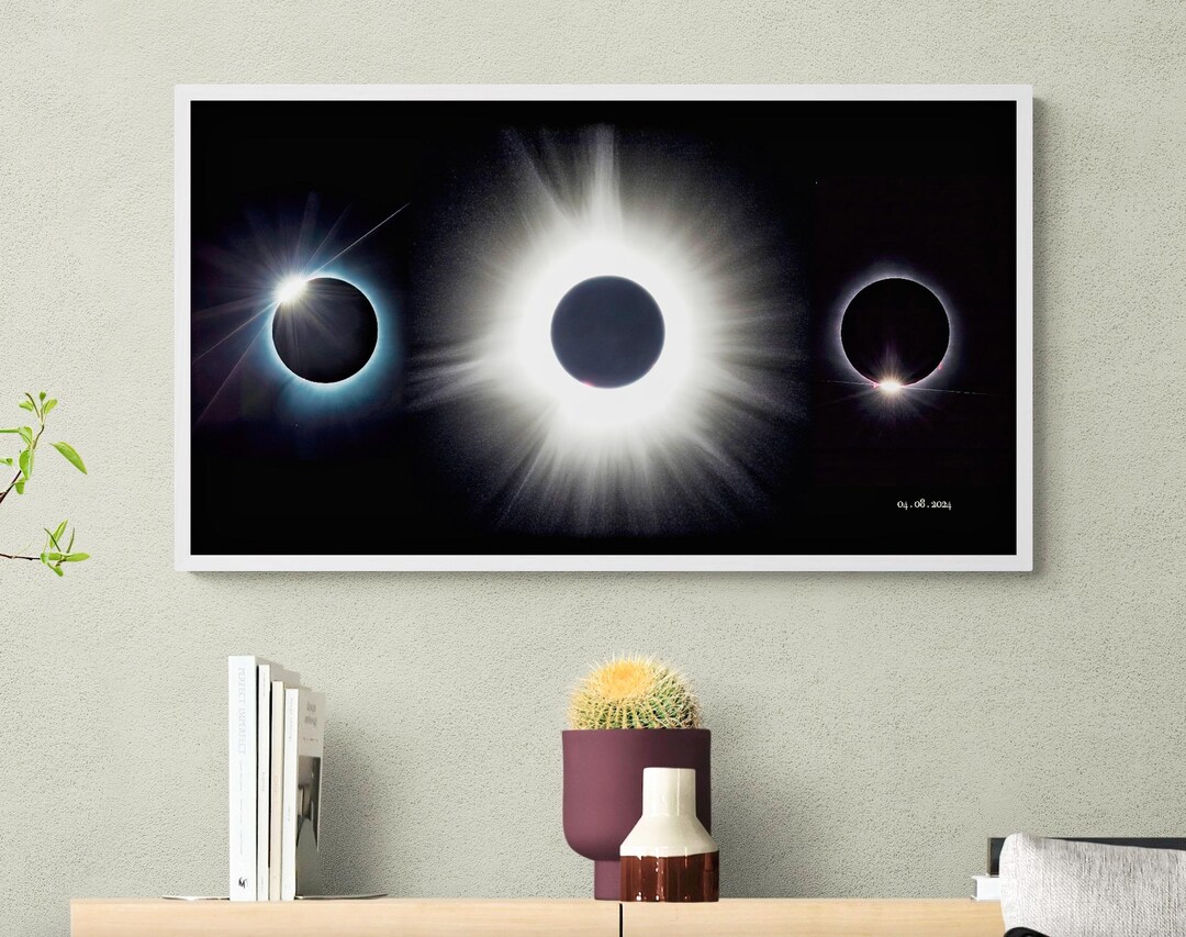 2024 Solar Eclipse Panorama Fine Art Print (diamond Rings, Dark Moon ...