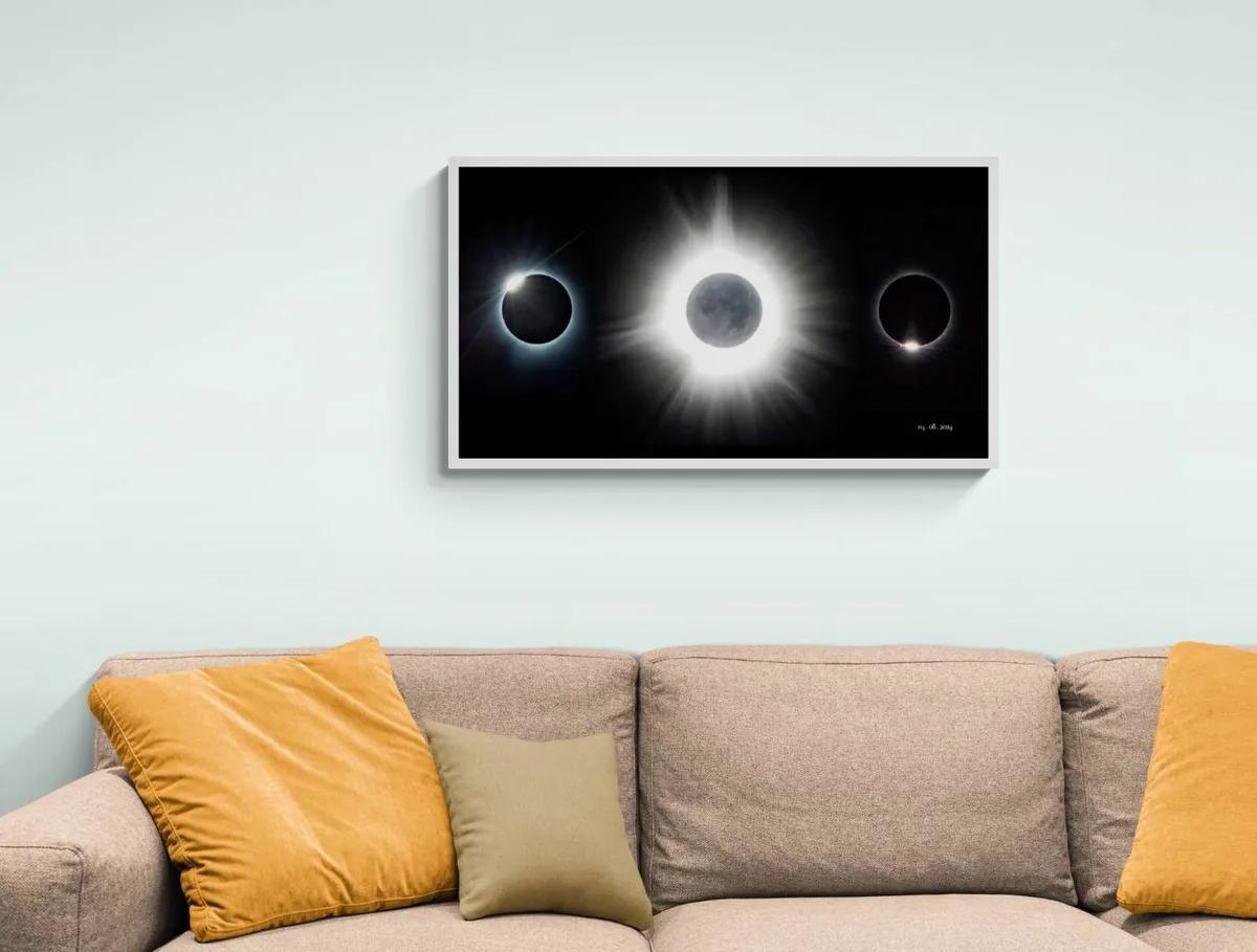 2024 Total Solar Eclipse Fine Art Print Panorama (earthshine) - Etsy