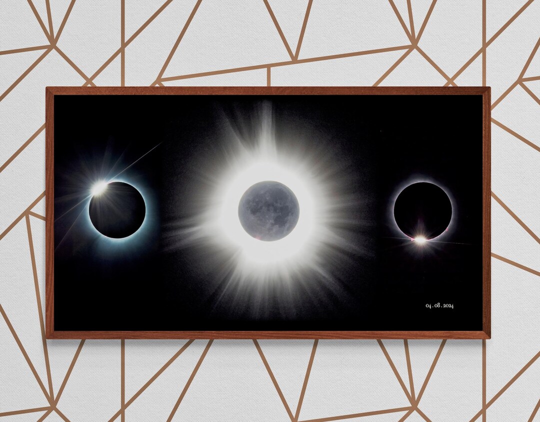 2024 Total Solar Eclipse Fine Art Print Panorama (earthshine) - Etsy