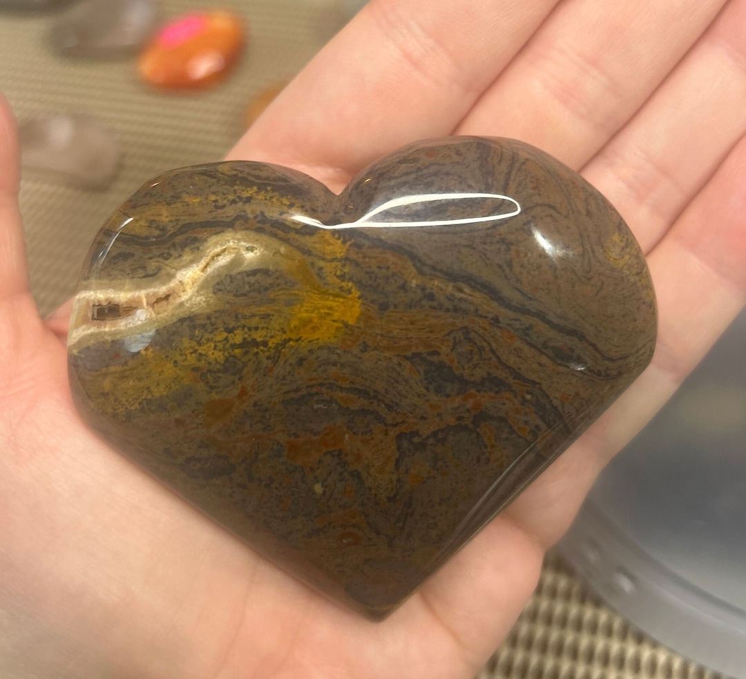 Heart Shape Cherry Creek Jasper Pal Stone - Etsy