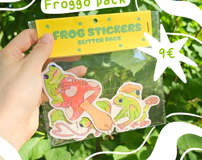 Stickers Pack Frogs Cute Mushroom Kiss Love Frog Froggo Friends ...