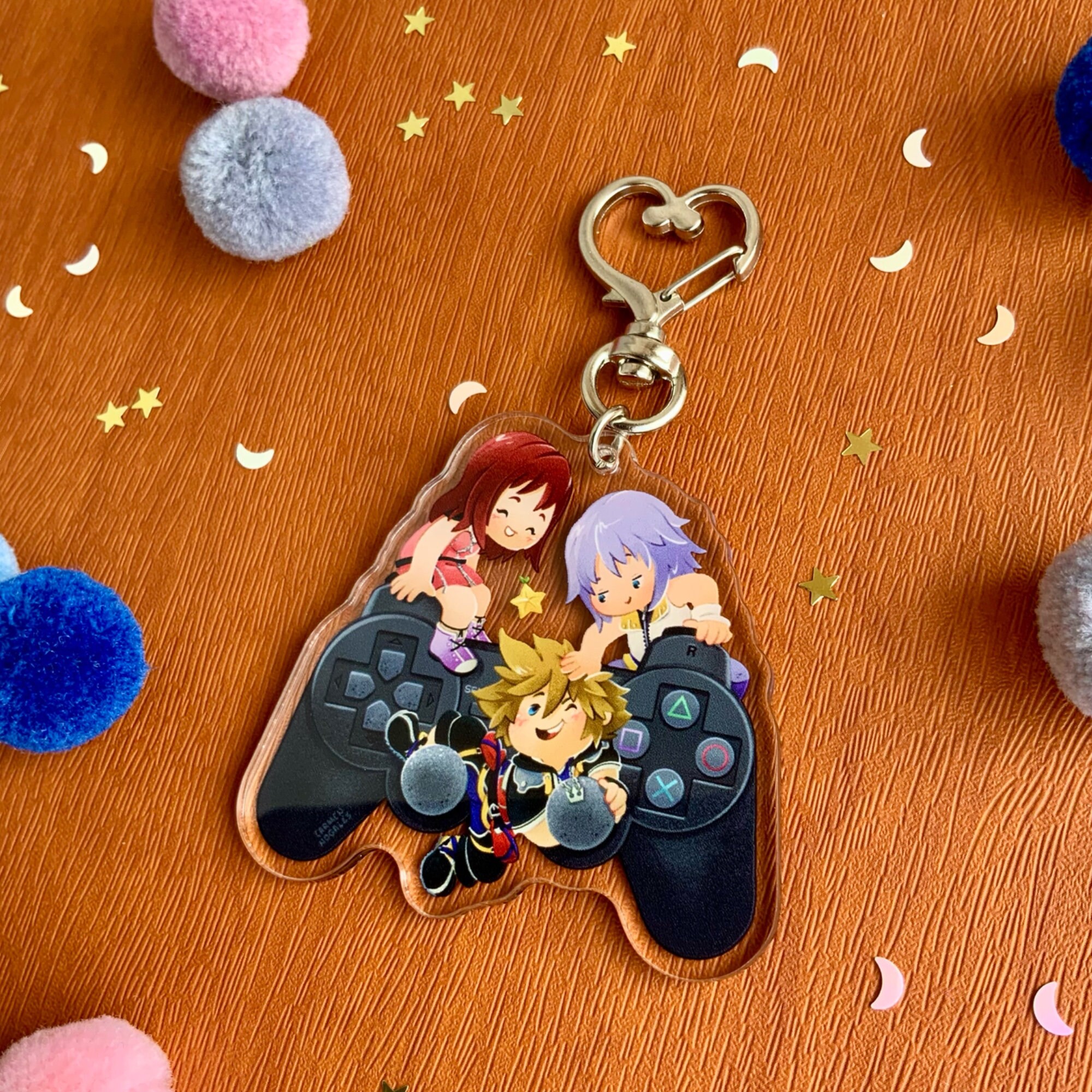 Kingdom Hearts Keychain Joystick Charm Video Game Keychain - Etsy